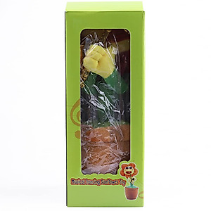 Musical Singing Dancing Repeating Talking Sunflower Soft Plush Funny Creative Saxophone Kids Toy(Yellow)