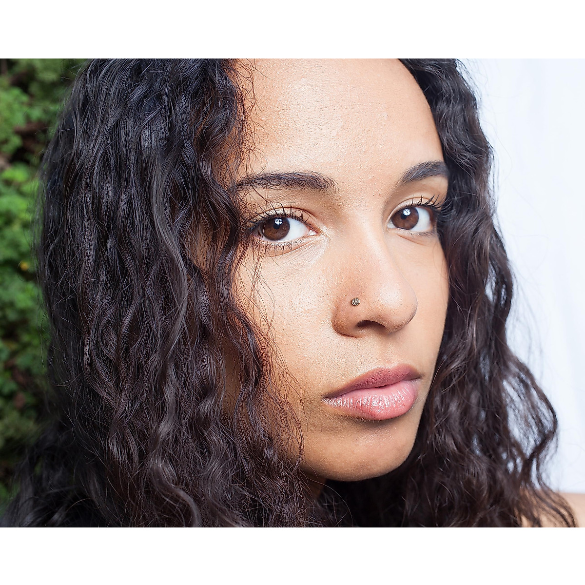 Flower Nose Ring Stud, Small Nose Pin Piercing, Unique Minimalist Dainty Style, 20g, L Back Shape, Handmade Jewelry By Umanative Design (Sterling Silver)