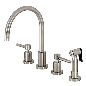 Kingston Brass KS8728DLBS Concord Widespread Kitchen Faucet, Brushed Nickel