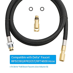 RP50390 RP44647 Hose Assembly for Delta Pull Down Pull Out Faucet with DST or Non-DST, Palo 470/472/474/476 Delta Faucet Replacement Hose Part RP62057 RP74608 RP32527, 59 inches Length