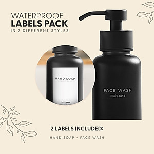 MaisoNovo Foaming Soap Dispenser with Concrete Tray - Hand Soap Refills for Foaming Dispenser - Black Bottle w.Tray 14 oz - 12 Mix Tablets