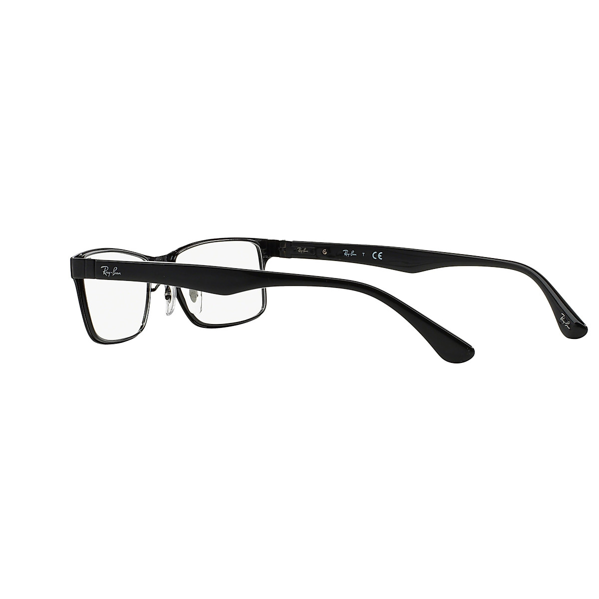Ray-Ban RX6238 Square Prescription Eyeglass Frames, Black/Demo Lens, 55 mm