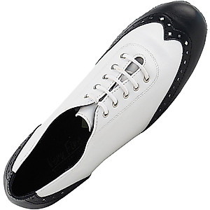 Women's Ballroom Dance Shoes Salsa Latin Practice Dance Shoes Black & White Leather 2008EB Comfortable - Very Fine 1.5" Heel 5.5 M US [Bundle of 5]