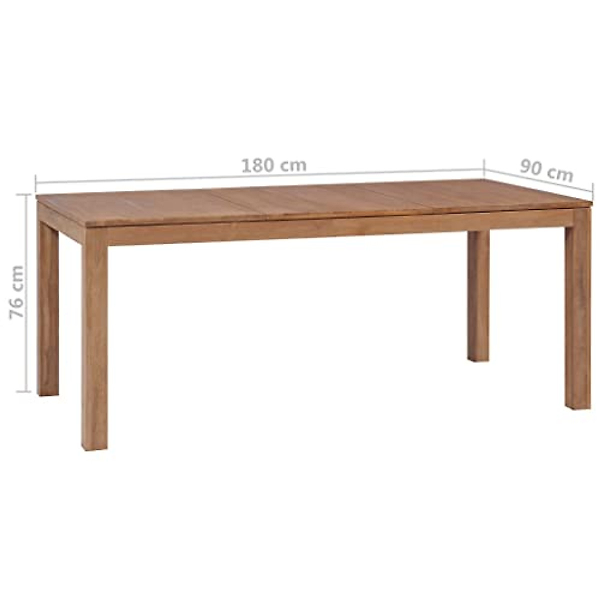 GOLINPEILO Solid Wooden Dining Table, Kitchen Solid Teak Wood with Natural Finish 70.9"x35.4"x29.9" -AA