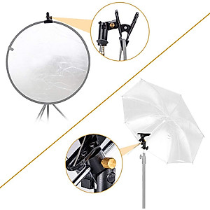 UTEBIT Photography Reflector Holder for Light Stand(2 Pack),Heavy Duty Metal Clamp Holder, Light Reflector with Stand, Photo Umbrella Clamps for Studio, Light Stand