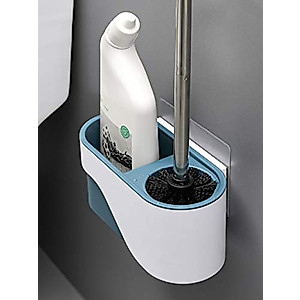 Mounted Wall Hygienic Toilet Bowl Brushes,Toilet Cleaner Brush Kit,with Quick Drying Holder Set for Bathroom,Easy to Clean-C