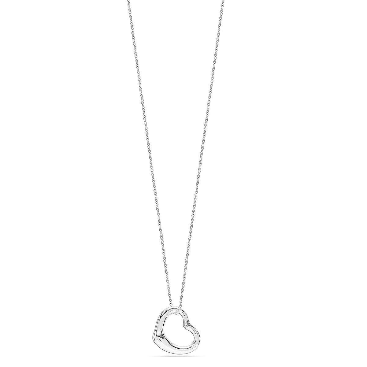 LeCalla 925 Sterling Silver Heart Necklace Open Heart Pendant Open Heart Necklace for Women Floating Love Heart Necklace Teen