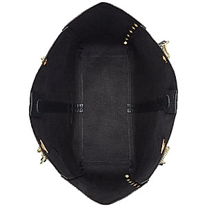 INC Womens Korra Faux Leather Tote Shopper Handbag Black Small