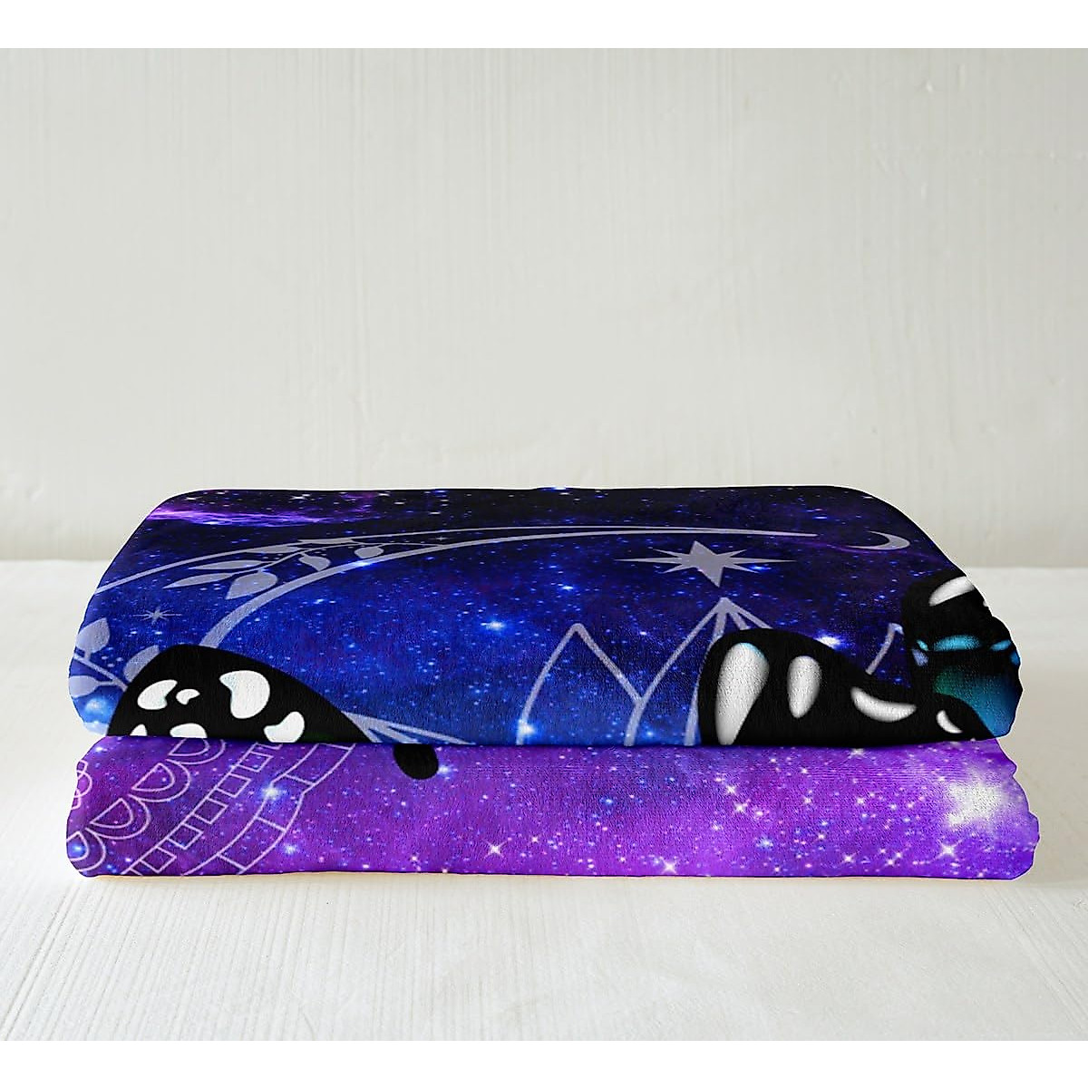 Feelyou Butterfly Blanket 60"x80" for Bed Sofa Couch Butterflies Print Throw Blanket Sun Moon Fleece Blanket Galaxy Print Plush Blanket for Boys Girls Kids Adults