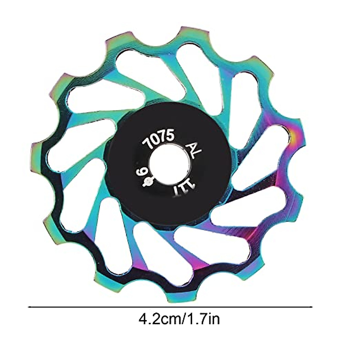 Oumefar Bicycle Rear Derailleur Wheel, 11T Rear Jockey Wheel Anodizing CNC Iron Cutting Metal Bearing Ceramic Ball Labor Saving for Road Bikes Sportinggoods