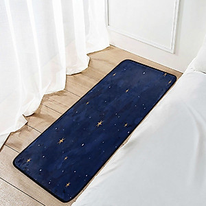 Kigai Starry Night Kitchen Rug Mat Anti-Fatigue Comfort Floor Mat Non Slip Washable Kitchen Rug for Kitchen Washroom Bedroom Sink 39 x 20 inch