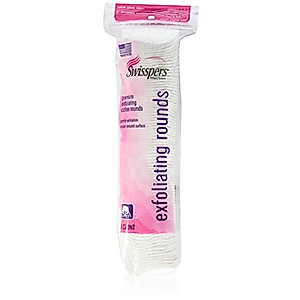 Swisspers Premium Exfoliating Rounds, 2 Distinct Raised Textured Surface, Cotton Facial Pads, 80 Count Re-closable Bag