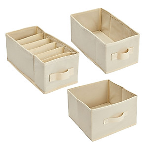 Juvale 2-Pack 7-Shelf Hanging Closet Organizer with 5 Drawers, 4 Shelves, and 4 Side Pockets, Foldable Non-Woven Cloth Storage for Bedroom and Hallway Closets (11.8x11.8x51 in, Beige)