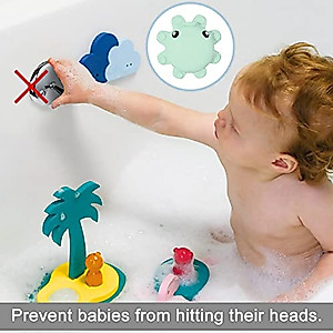 Bathtub Overflow Drain Cover Tub - Silicone Bathroom Overflow Drain Cover, Bath Tub Overflow Cover, Bathroom Spa Accessories, Adds Inches of Water for Deeper&Warmer Bath，Aqua Green