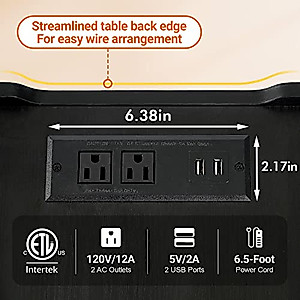 AMHANCIBLE End Tables Living Room Set of 2 with Charging Station, Black Nightstand with Drawer, Bedside Tables with USB Ports & Outlets, Slim Side Table for Small Spaces, Bedroom, Couch, HET04LDBK