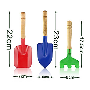 butterfunny 3 Sets 9 Pack Kids Garden Tools, Beach Toy Shovel Sets, Toy Gardening Tools