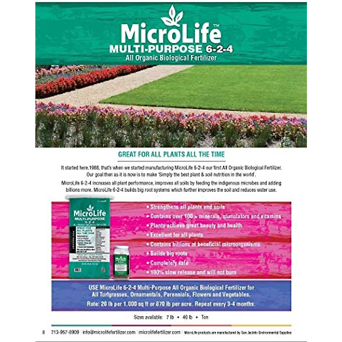 MicroLife Multi-Purpose (6-2-4) Professional Grade Granular Organic ...