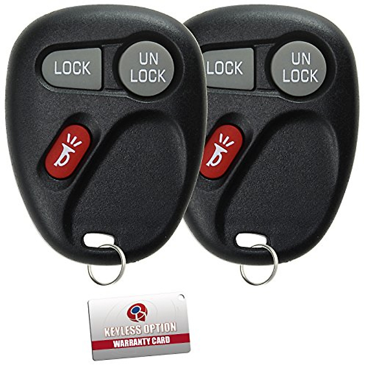 KeylessOption Keyless Entry Remote Control Car Key Fob Replacement for 15732803 (Pack of 2)