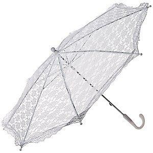 Darice 35058-1 Lace Embroidered Parasol, 32-Inch, White
