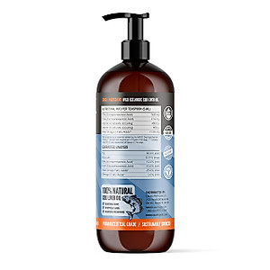 Wild Caught Pure Cod Liver Oil 16oz Highest Omega 3 1150mg/tsp, Highest Purity, High EPA/DHA, Vitamin A & D - Reduces Itching, Healthy Skin & Coat, Mobility, BPA-Free, Pump incl.