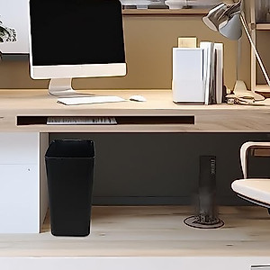 HOMMP 3-Pack Black 4.5 Gallon Office Wastebasket, Deskside Plastic Garbage Container Bin