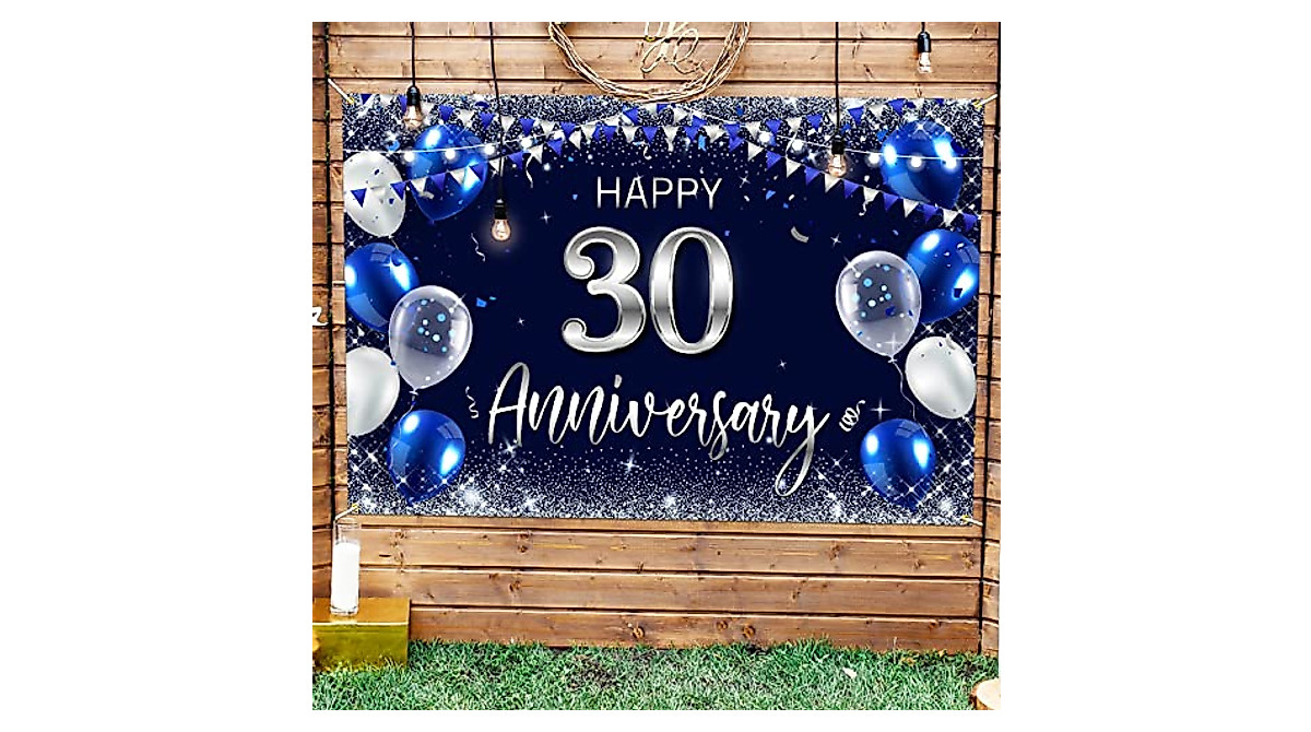 Happy 30th Anniversary Backdrop Banner Decor