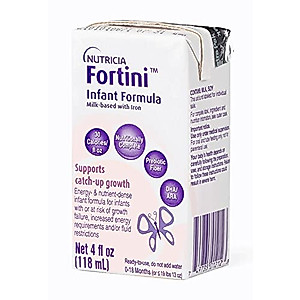 Nutricia Fortini Infant Formula - Milk-Based, Energy-and Nutrient-dense Baby Formula with Iron - 4 Fl Oz Carton (Case of 30)