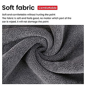 yantu Plush Microfiber Car Drying Towel 24” x 12” (16 Pack) Multipurpose Edgeless Cleaning Towel for Household, Auto Washing, Car Drying, Detailing (Yellow+Green)