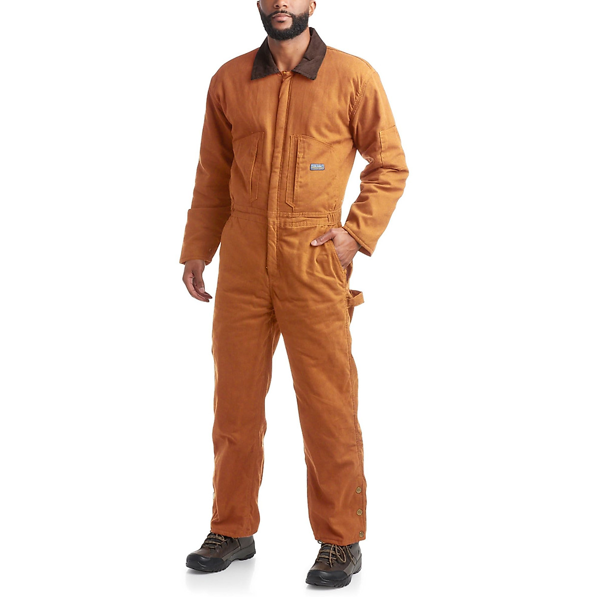 Bass Creek Outfitters Men's Coveralls – Water Resistant Insulated Long Sleeve Duck Canvas Jumpsuit (Sizes: M-XXL), Size Large, Wheat