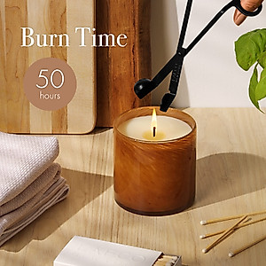 LAFCO New York Classic Candle, Amber Black Vanilla - 6.5 oz - 50-Hour Burn Time - Reusable, Hand Blown Glass Vessel - Made in The USA