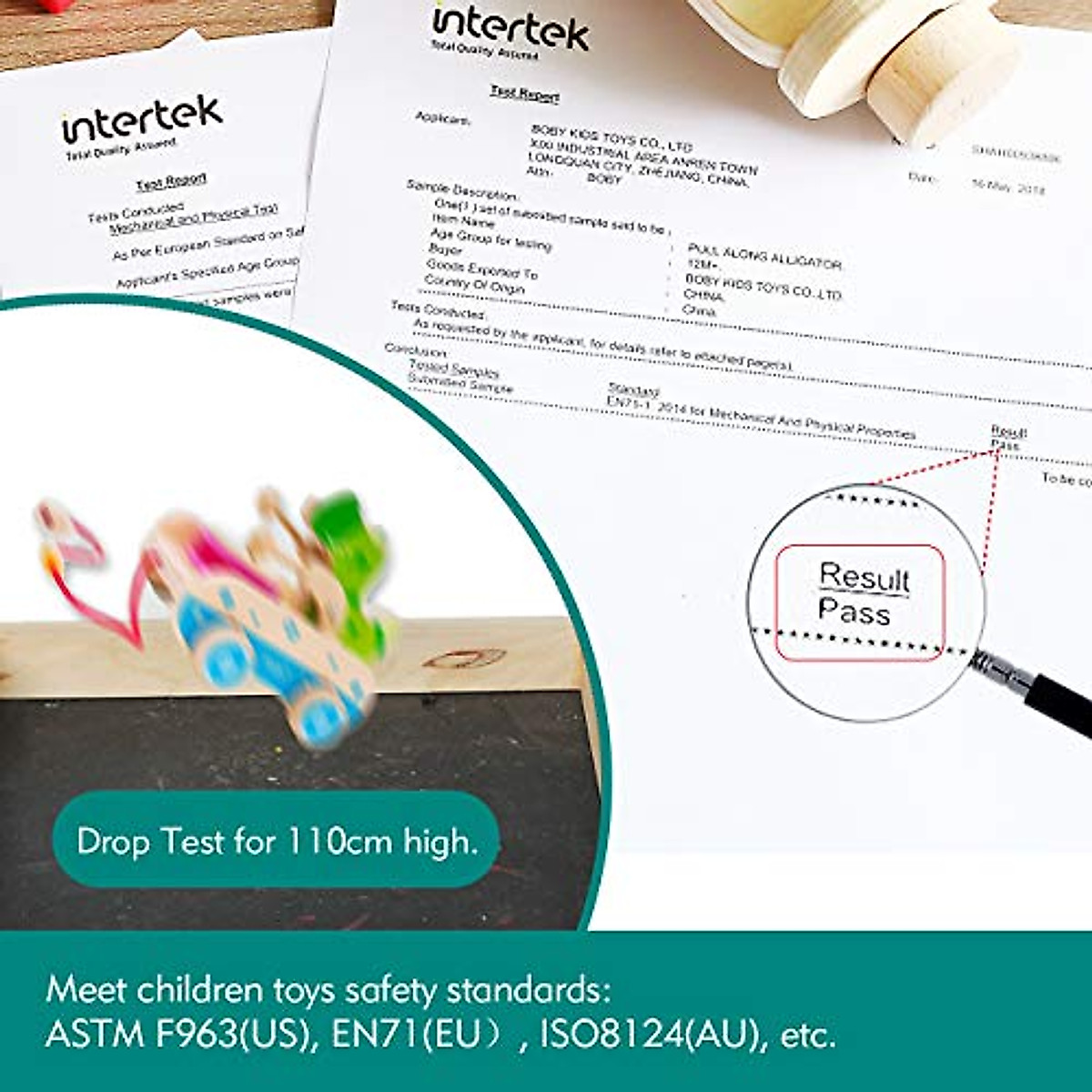 Baby Gift Wooden Toddler Pull Toy, Crocodile Drum Tapping Children's Toy, Baby dragging and Learning to Walk, Rope Traction Rope Crawling for Toddlers Ages 1+