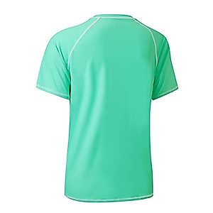 Willit Men's Rashguard Swim Shirts UPF 50+ Sun Protection Shirts Short Sleeve SPF Quick Dry Beach Shirt Light Green L