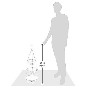 Fox Run White 3-Tier Kitchen Hanging Fruit Baskets, 32 Inches