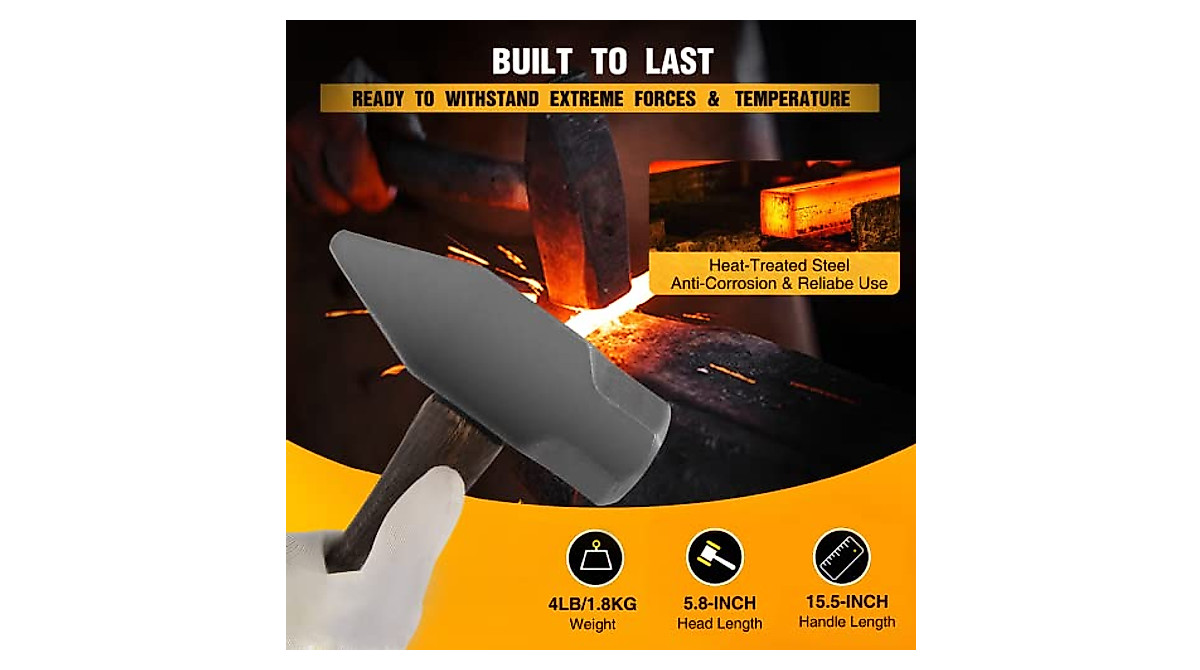Blacksmith 4LB Handmade Forge Hammer – Ultimate Tool