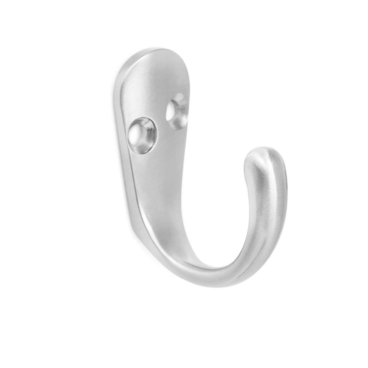 BIRDROCK HOME Simple Wall Mounted Single Hooks - 5 Pack - Single Kitchen Towel Hook - Small - Brushed Nickel Towel Robe Hat Coat Hook