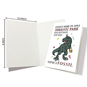 Nchigedy Funny Dinosaur Birthday Card for Him Her, Happy 30th Birthday Gift for Friends, Snarky 1994 Birthday Card for Men Women