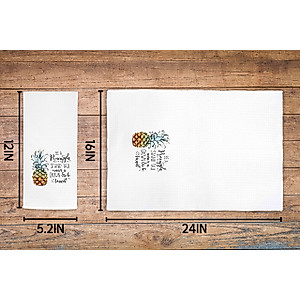 Be a Pineapple Stand Tall Wear a Crown and Be Sweet Kitchen Towels Dishcloths 24"x16",Summer Fruit Pineapple Dish Towels Bath Towels Hand Towels,Gifts For Girls Women Sister Daughter Pineapple Lover