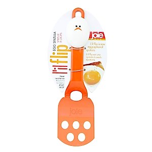 Joie Lil' Flip Egg Spatula, Slotted and Compact Design, Nylon Material, Multi-Use For Flipping Any Food From Eggs to Pancakes, Orange