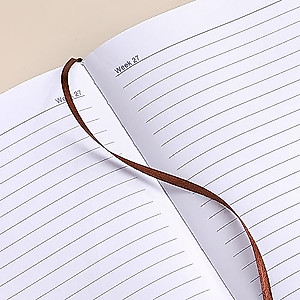 Grebest Monthly Tabs Agenda Book 2024 Planner Faux Leather Cover 12 Months A5 Calendar Notebook 155 Sheets Wire Binding Embossed Grey A5