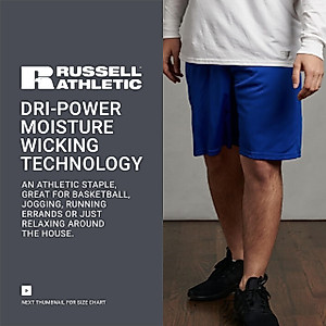 Russell Athletics Men's Dri Power Essential Performance Shorts with Pocket - Workout and Gym Active Wear, Navy, X-Large