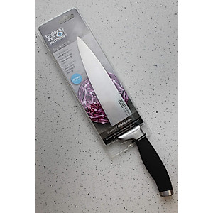 Taylors Eye Witness Syracuse Chefs/Cooks Kitchen Knife - Professional 20cm/8 Inch Cutting Edge, Multi Use. Precision Ground, Razor Sharp, Ultra Fine Blade. Soft Textured Grip Matte Black Handle.