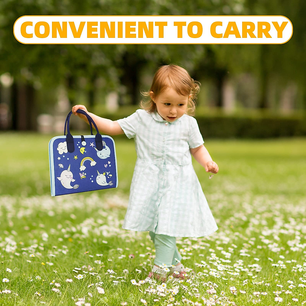 QQAPPU Montessori Busy Board,Preschool Learning Toy Fine Motor Skills,Toddler Activity Board Sensory Toy for Plane and Car Travel