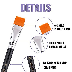 Bowitzki Face Paint Brush Set, 6pcs Artist Brushes for Body Face Painting,Acrylic Painting Watercolor Oil Gouache