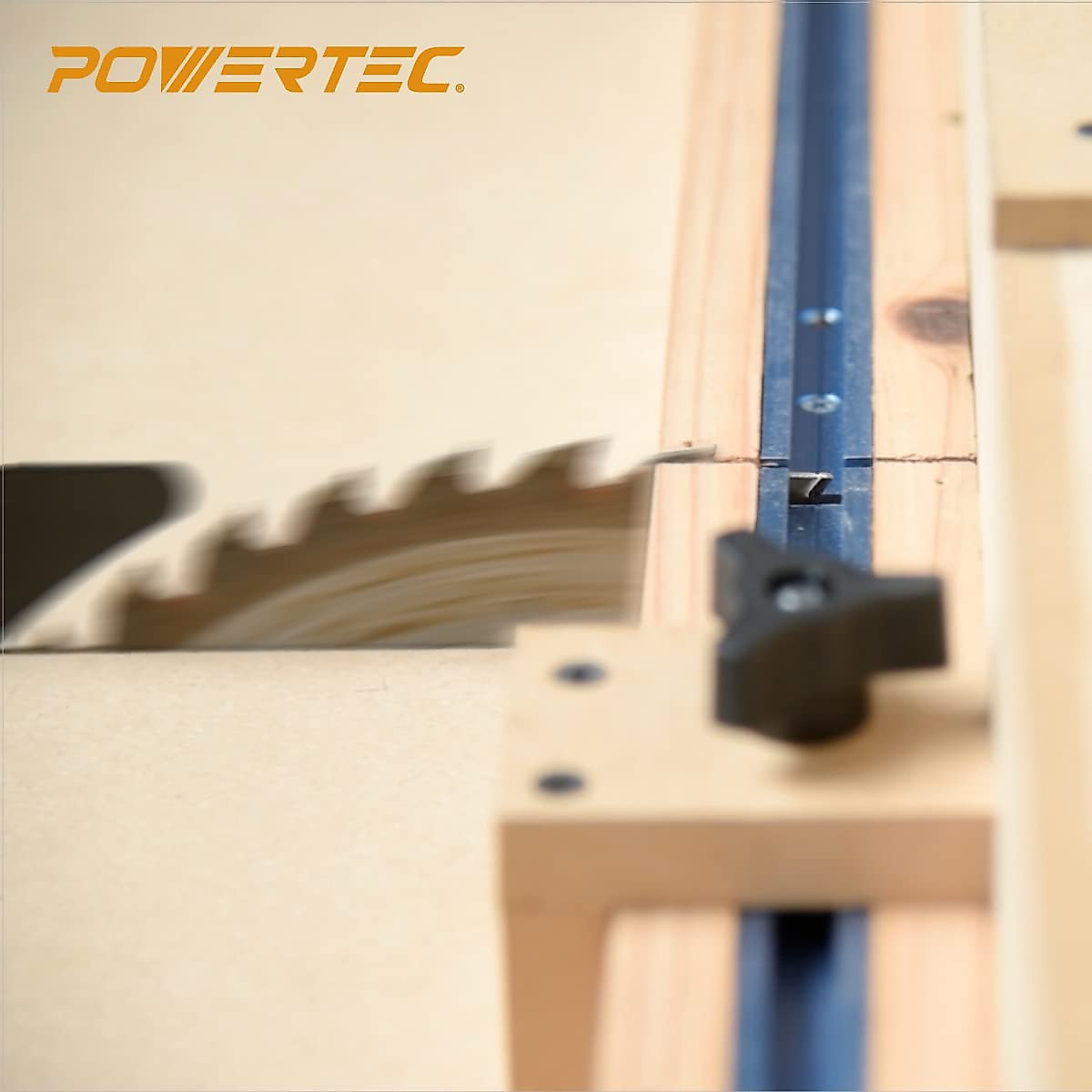 POWERTEC 71673 Table Saw Sled Kit w/T-Tracks, Miter Bars, Knob, Bolt and Screws Set