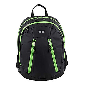 Eastsport Sport Backpack for School, Hiking, Travel, Climbing, Camping, Outdoors - Black/Lime Green Trim