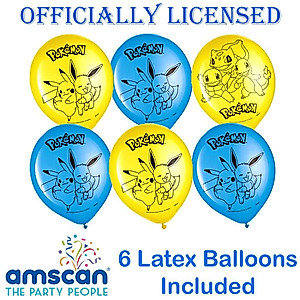 Anagram Pikachu Foil Balloon Bouquet Set | Intended for Pokemon Pokeball Theme | Party Accesory | Multicolor | 5th Birthday, (AN-29460,AN-36332)