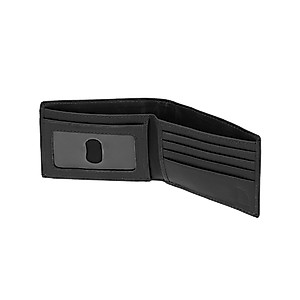 Steve Madden RFID Leather Wallet Gift Set With Key Fob Billfold, Black, One Size US