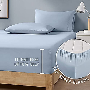 Degrees of Comfort Coolmax Cooling Sheets Set for Full Size Bed, Moisture Wicking for Night Sweats Best Comfort, Cool Sheets for Hot Sleepers During Warm Weather with Deep Pocket 4PC Light Blue