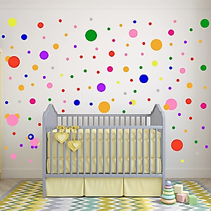 148 Pieces Rainbow Polka Dot Wall Decals Set Peel and Stick Wall Stickers for Kids Room Wall Decor Nursery Wall Art