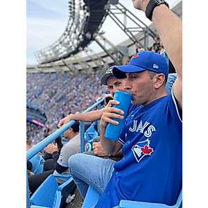 The LoudCup 20 oz Tumbler + Stadium Horn with Snap-Fit Lid (Bluejay Blue) - Insulated Cup Reusable Water Bottle Coffee Travel Mug - Worlds Loudest Cup for Game Day